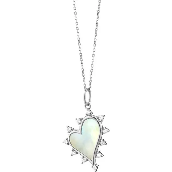 Monica Rich Kosann Sterling Mother-of-pearl Heart Pendant Necklace - Silver