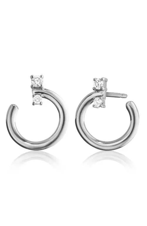 Monica Rich Kosann Small Galaxy Wrap Hoop Earrings - Silver
