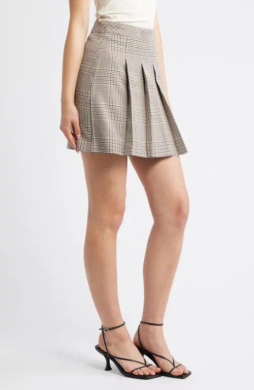 FRIENDS LIKE THESE Pleated Checkered Miniskirt
