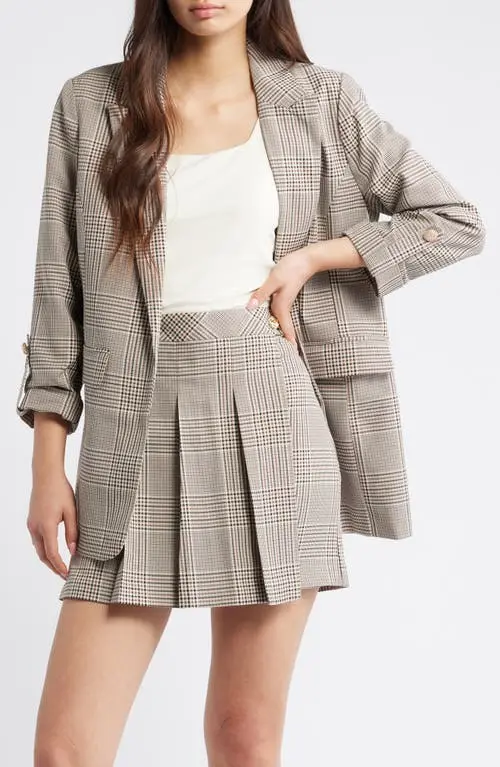 FRIENDS LIKE THESE Houndstooth Check Longline Blazer