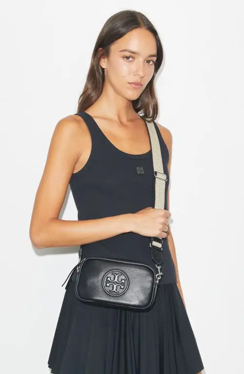 Tory Burch Mini Miller Soft Leather Crossbody Bag - Black
