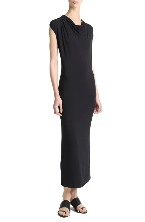 Vince Cowl Neck Cap Sleeve Maxi Dress