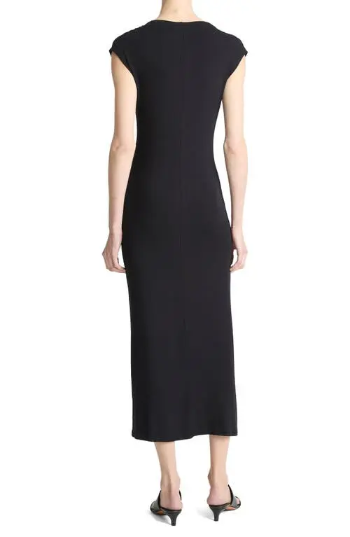 Vince Cowl Neck Cap Sleeve Maxi Dress