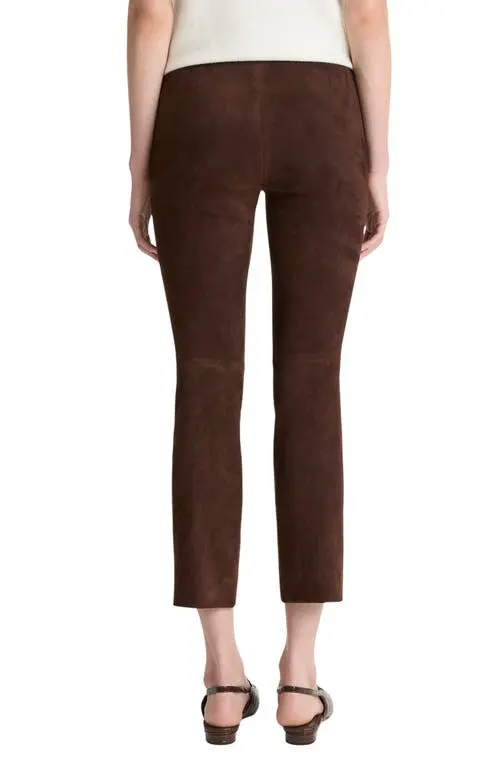 Vince Suede Split Hem Crop Pants - Chocolate
