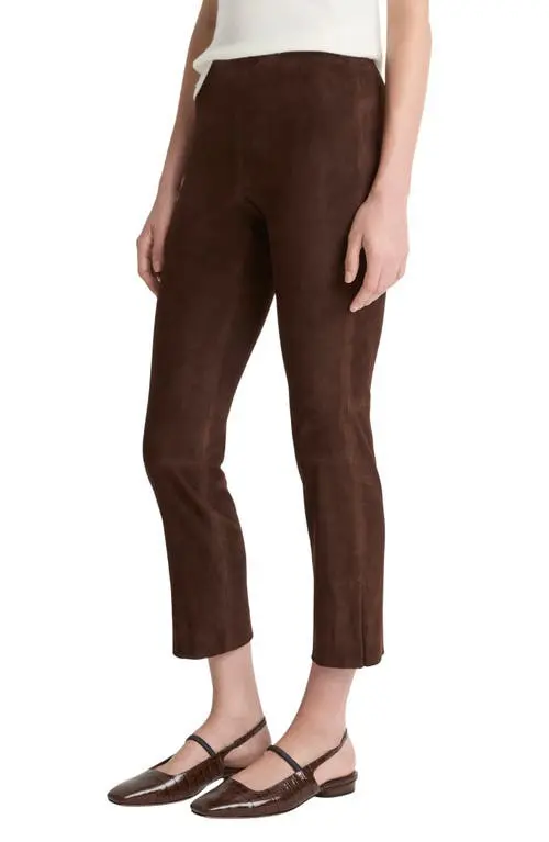 Vince Suede Split Hem Crop Pants - Chocolate