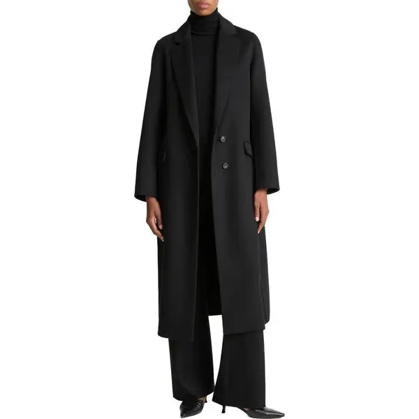 Vince Classic Wool Blend Coat - Black