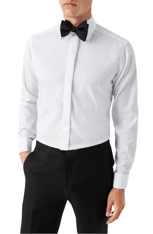 Eton Cotton Twill Tuxedo Shirt - White