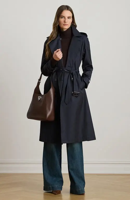 Ralph Lauren Double-breasted Cotton-blend Trench Coat - Dark Navy