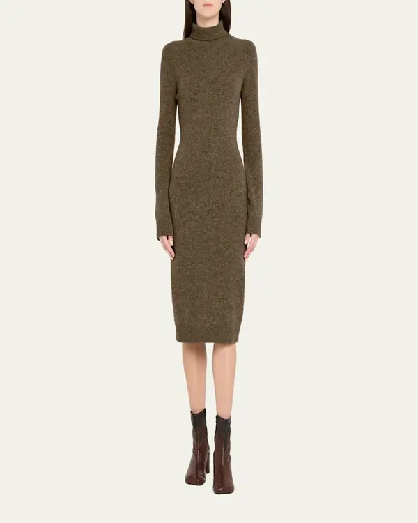 MAISON MARGIELA Wool-blend Turtleneck Midi Dress