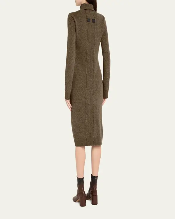 MAISON MARGIELA Wool-blend Turtleneck Midi Dress