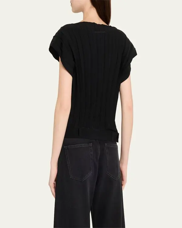 MAISON MARGIELA High-neck Ribbed Top