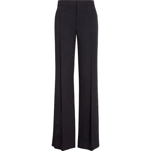 Chloé Slit Hem Virgin Wool Gabardine Tailored Trousers