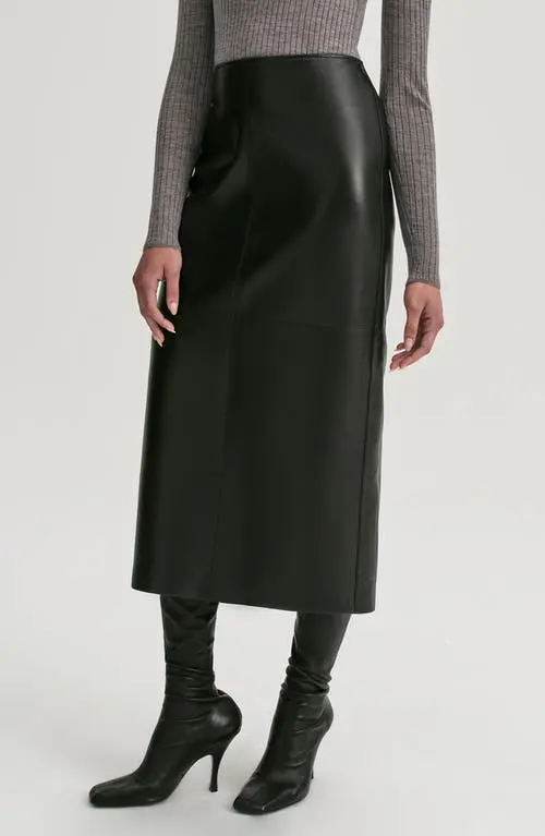 A.L.C. Marta Leather Midi Skirt - Black