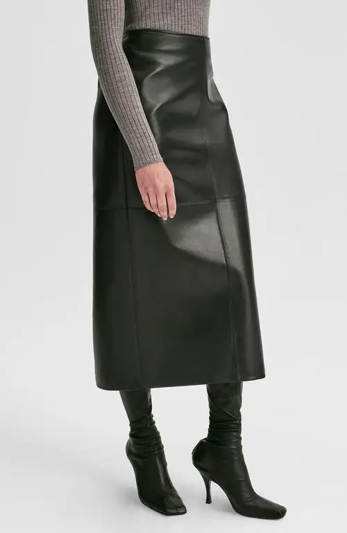 A.L.C. Marta Leather Midi Skirt - Black