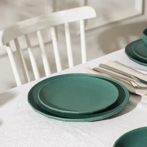 STONE + LAIN Rio Stoneware 4-piece Dinner Plate Set - Green