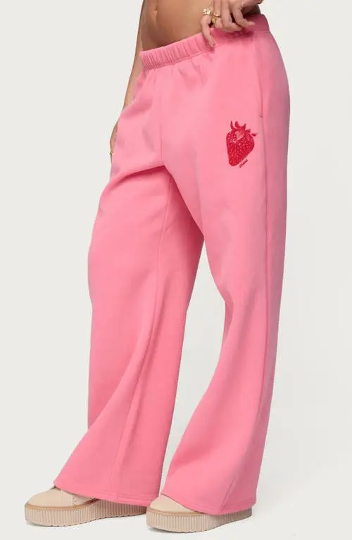 EDIKTED Strawberry Graphic Sweatpants