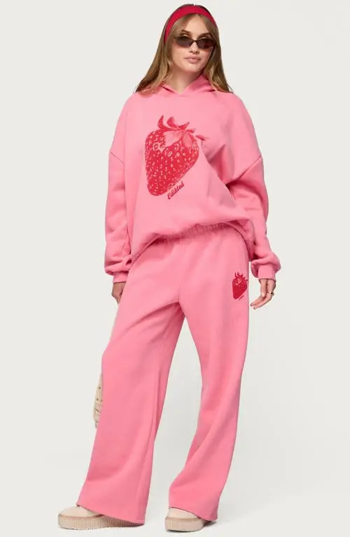 EDIKTED Strawberry Graphic Sweatpants