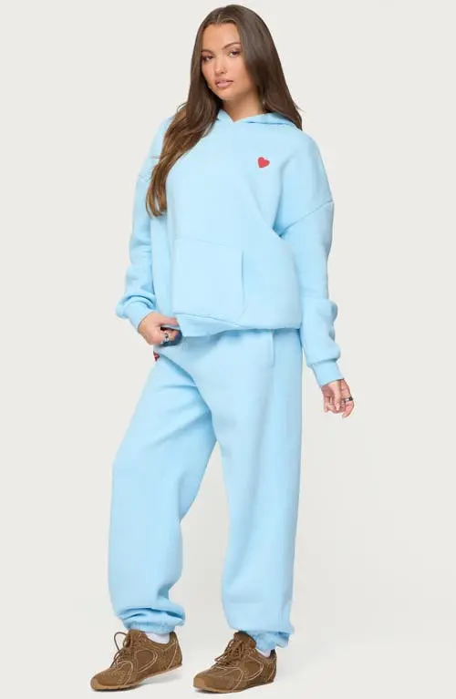 EDIKTED Call Me Graphic Sweatpants - Light-blue