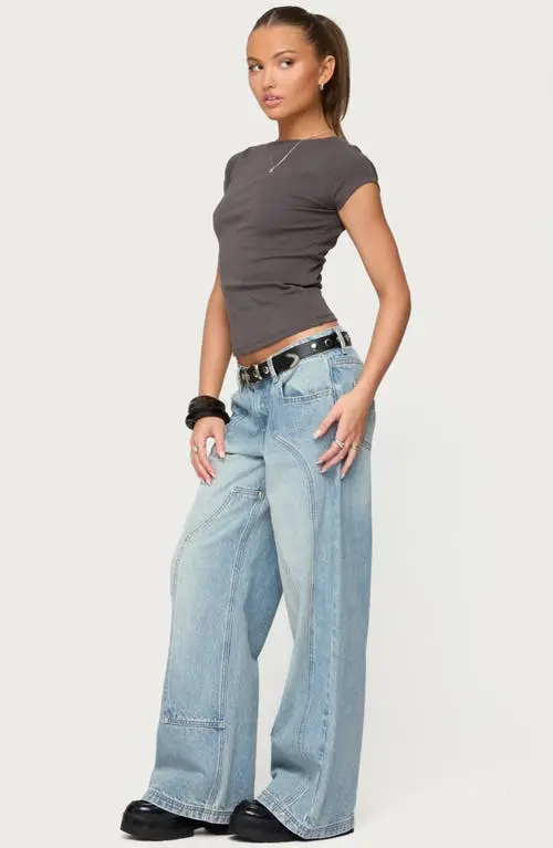 EDIKTED Dema Low-rise Wide Leg Jeans
