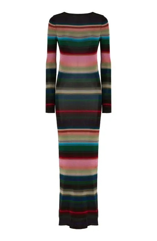 Missoni Long Backless Striped Knit Dress