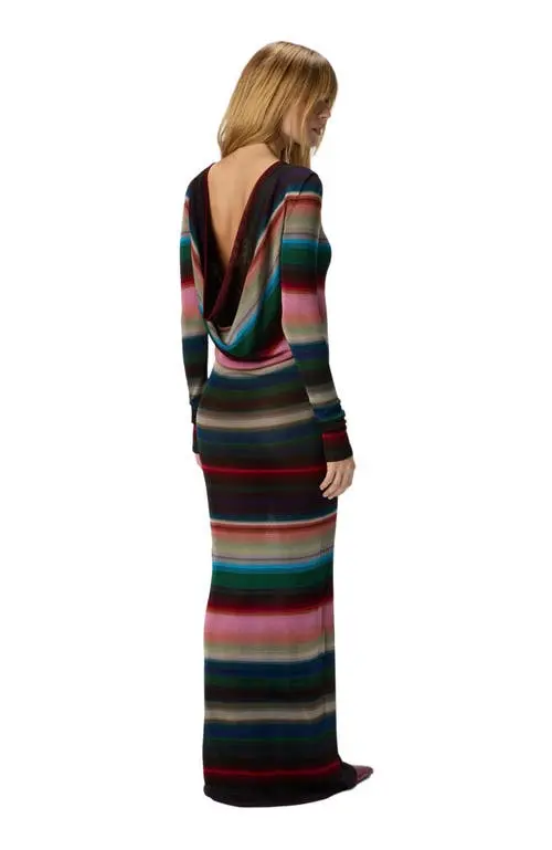 Missoni Long Backless Striped Knit Dress - Multicoloured