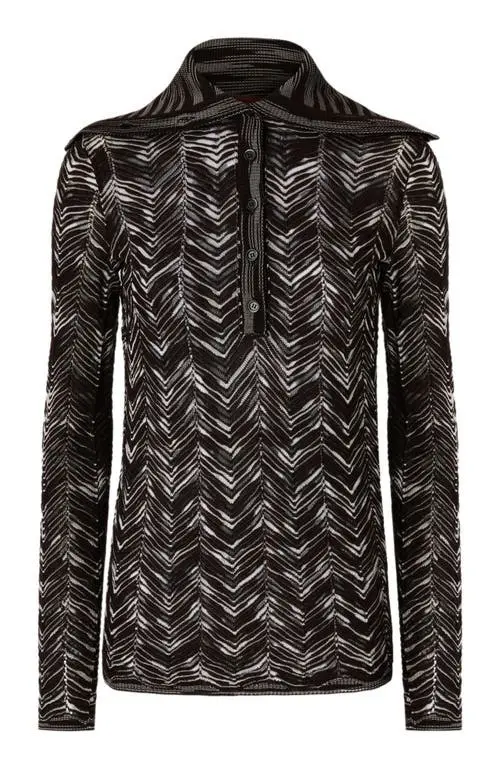 Missoni High-neck Chevron-patterned Sweater
