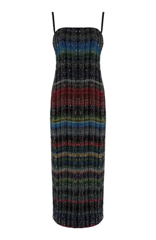 Missoni Long Strapless Wave Pattern Dress