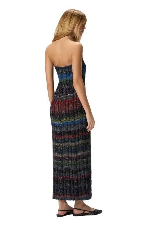 Missoni Long Strapless Wave Pattern Dress