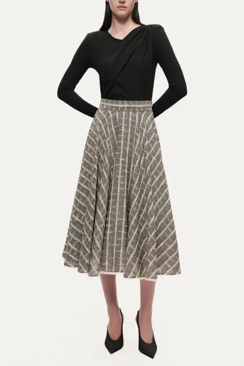 NOCTURNE Frill-trimmed Ruffle Midi Skirt