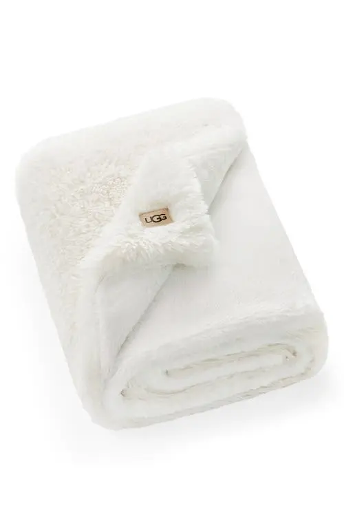 UGG Corben Faux Fur Throw Blanket - Snow
