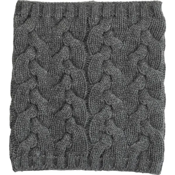 Echo Cable Knit Snood - Dark Grey