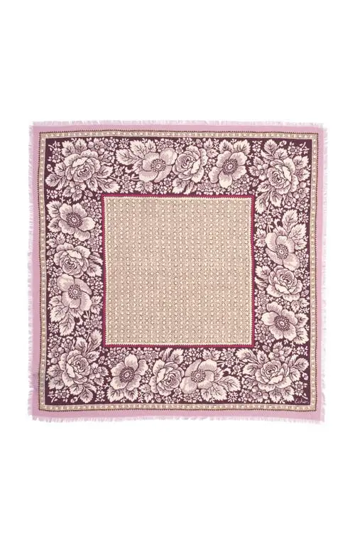 Echo Vintage Floral Dot Wool Bandana - Fig