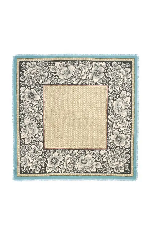 Echo Vintage Floral Dot Wool Bandana - Olive