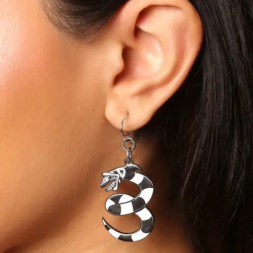 BEETLEJUICE Enamel Sandworm Drop Earrings