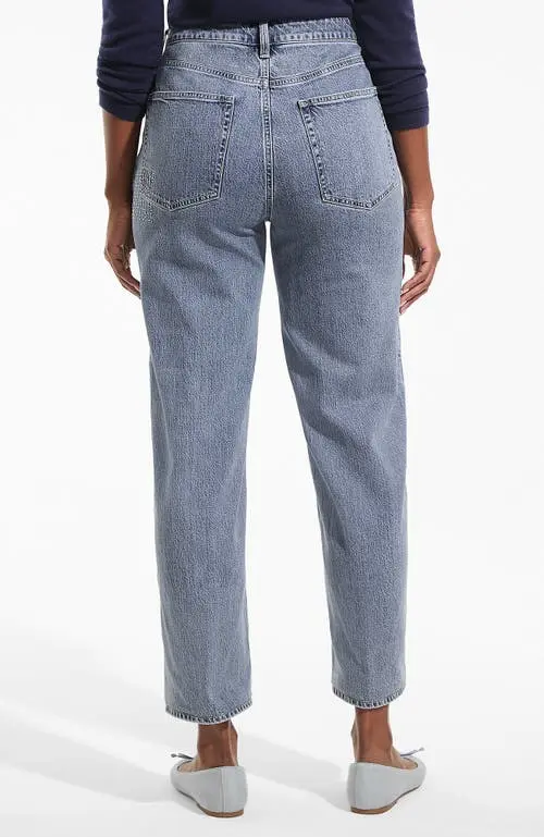 LANDS' END Soft Denim Mid Rise Relaxed Straight Crop Jeans