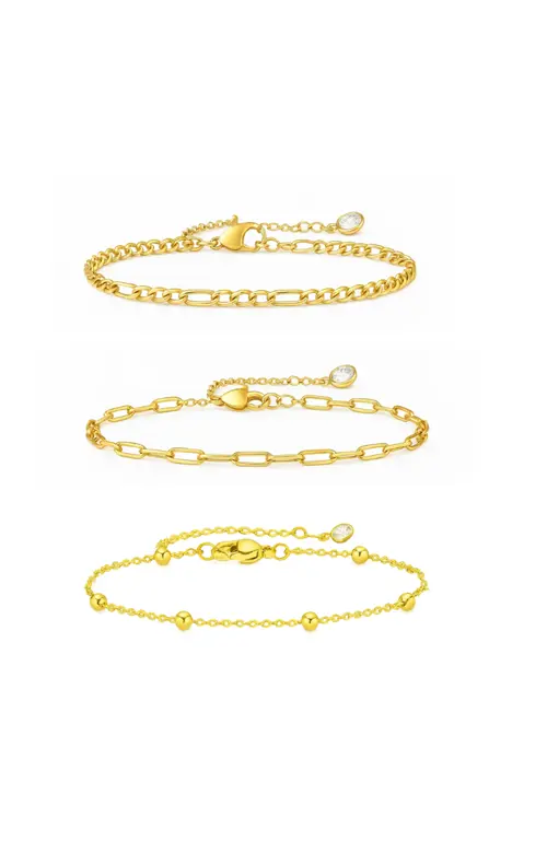HOLLYWOOD SENSATION Stackable Bracelet Trio Set - Gold