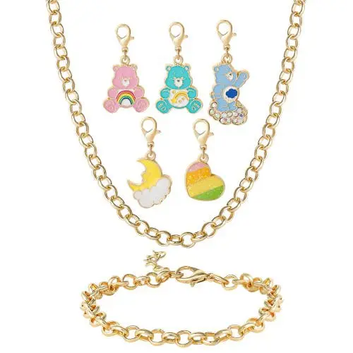 CARE BEARS Charm Bracelet And Necklace Set - Gold