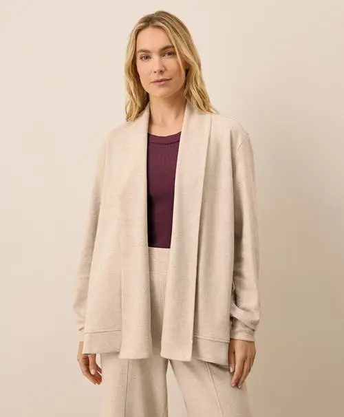PACT Airplane Drape Cardigan - Flax Heather