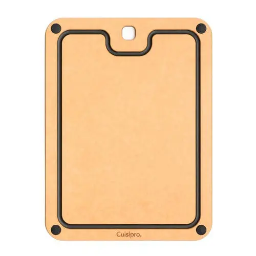 CUISIPRO Fibre Wood Cutting Board With Silicone Feet - Natural