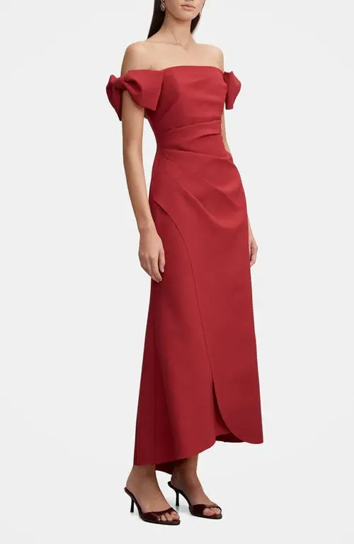 EVER NEW Bow Trim Off-the-shoulder Gown