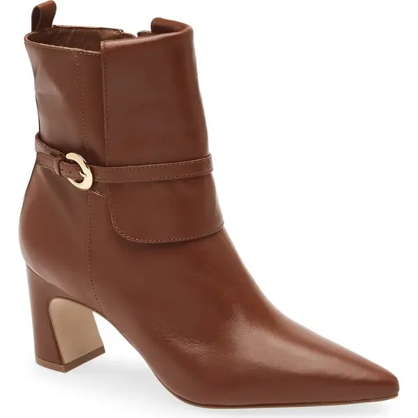 KOKO + PALENKI Viggo Buckle Strap Bootie - Whiskey Leather