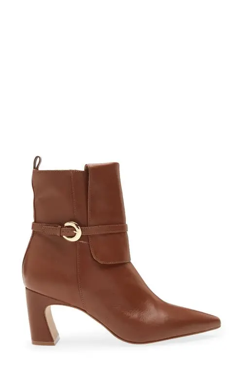 KOKO + PALENKI Viggo Buckle Strap Bootie - Whiskey Leather