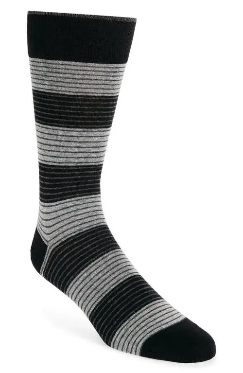Cole Haan Striped Dress Socks - Black