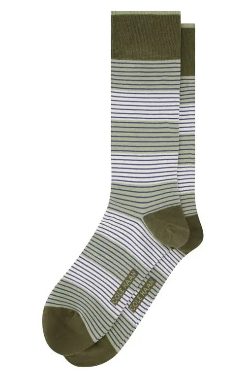 Cole Haan Striped Dress Socks - Green
