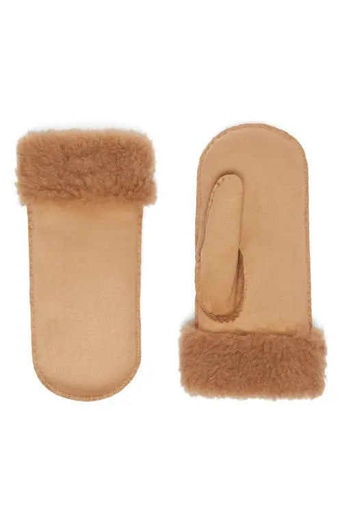 Max Mara Faux Fur Lined Mittens - Camel