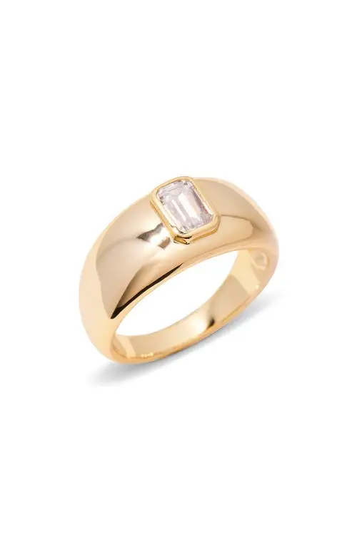 BROOK & YORK Carter Baguette Cut Cubic Zirconia Dome Ring - Gold