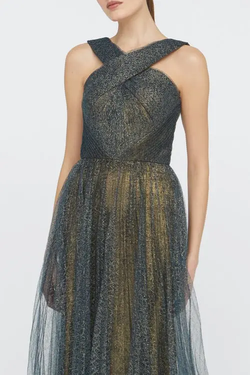 Theia Linda Halter Neck Gown