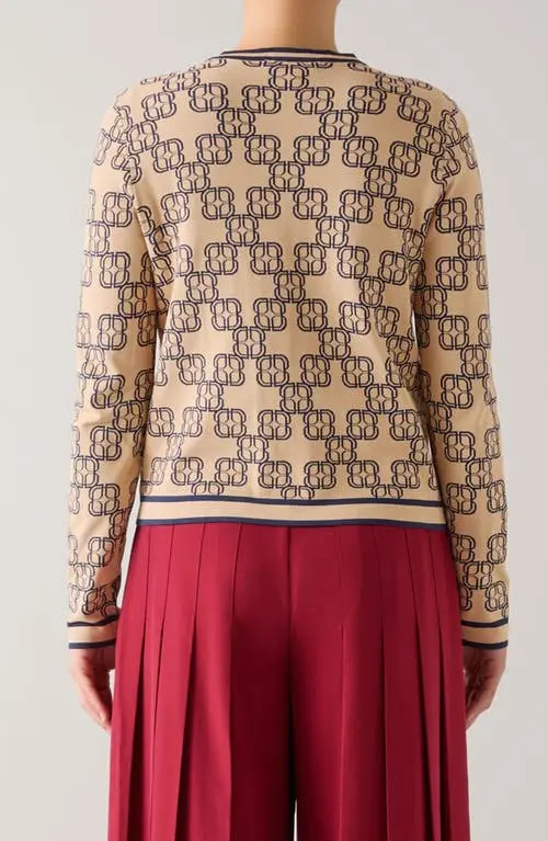 LK BENNETT Odette Logo Monogram Cardigan