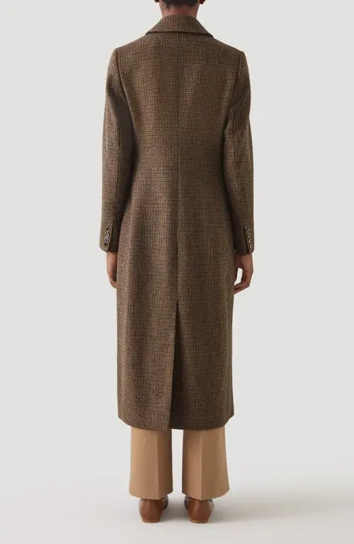 LK BENNETT Dakota Checked Wool-blend Coat