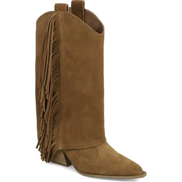 Mia Deston Pointed Toe Western Boots - Tan
